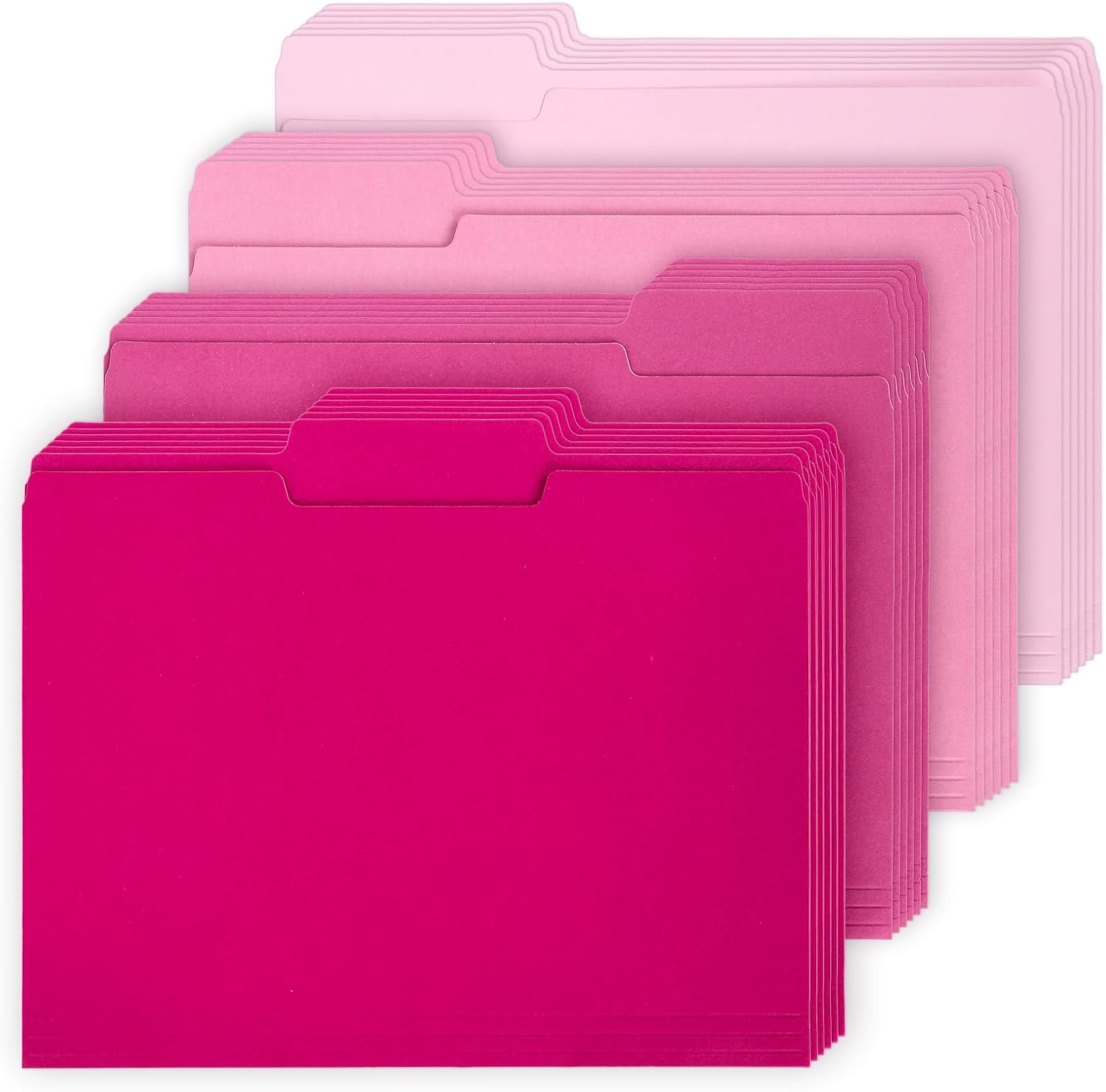 Amazon.com : Whaline 24 Pack Hot Pink File Folders Letter Size 4 Colors ...