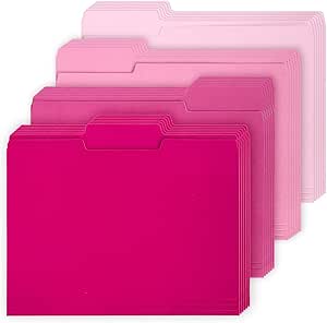 Amazon.com : Whaline 24 Pack Hot Pink File Folders Letter Size 4 Colors ...