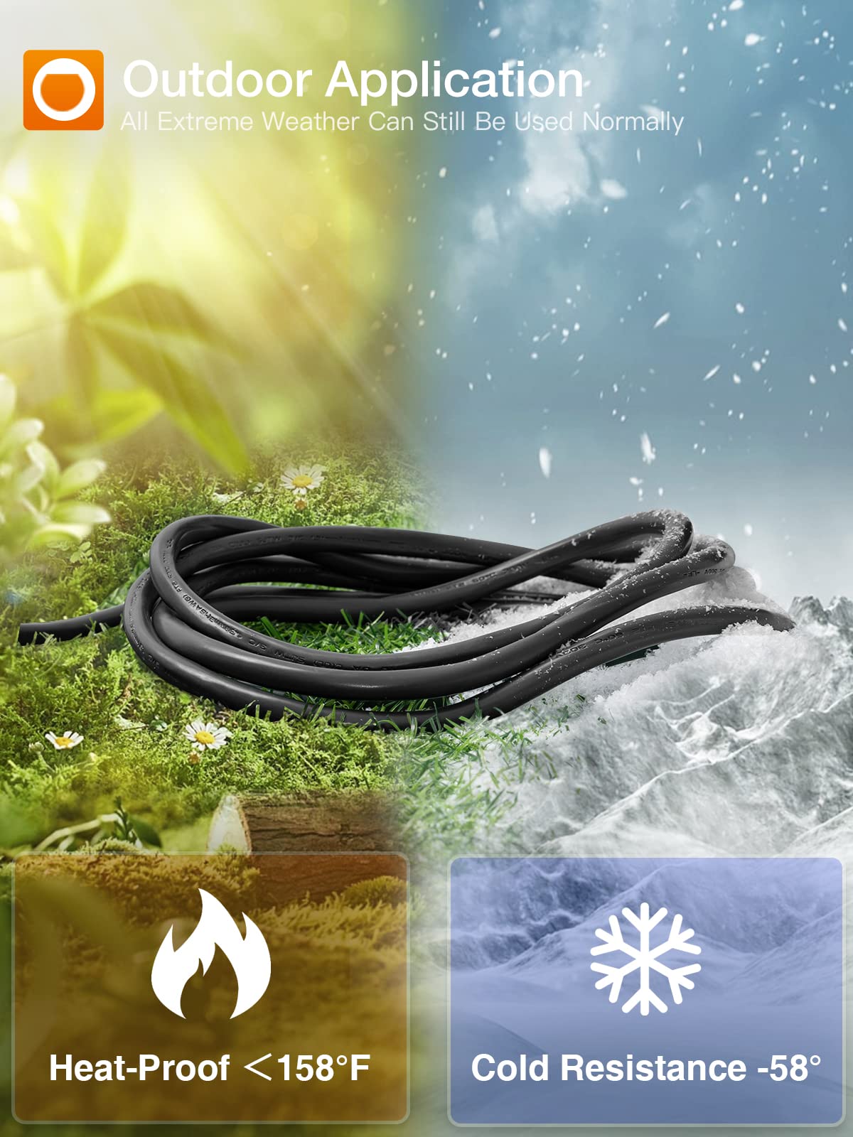 Addlon Flexible Extension Cord, Water&Weatherproof Outdoor Extension ...