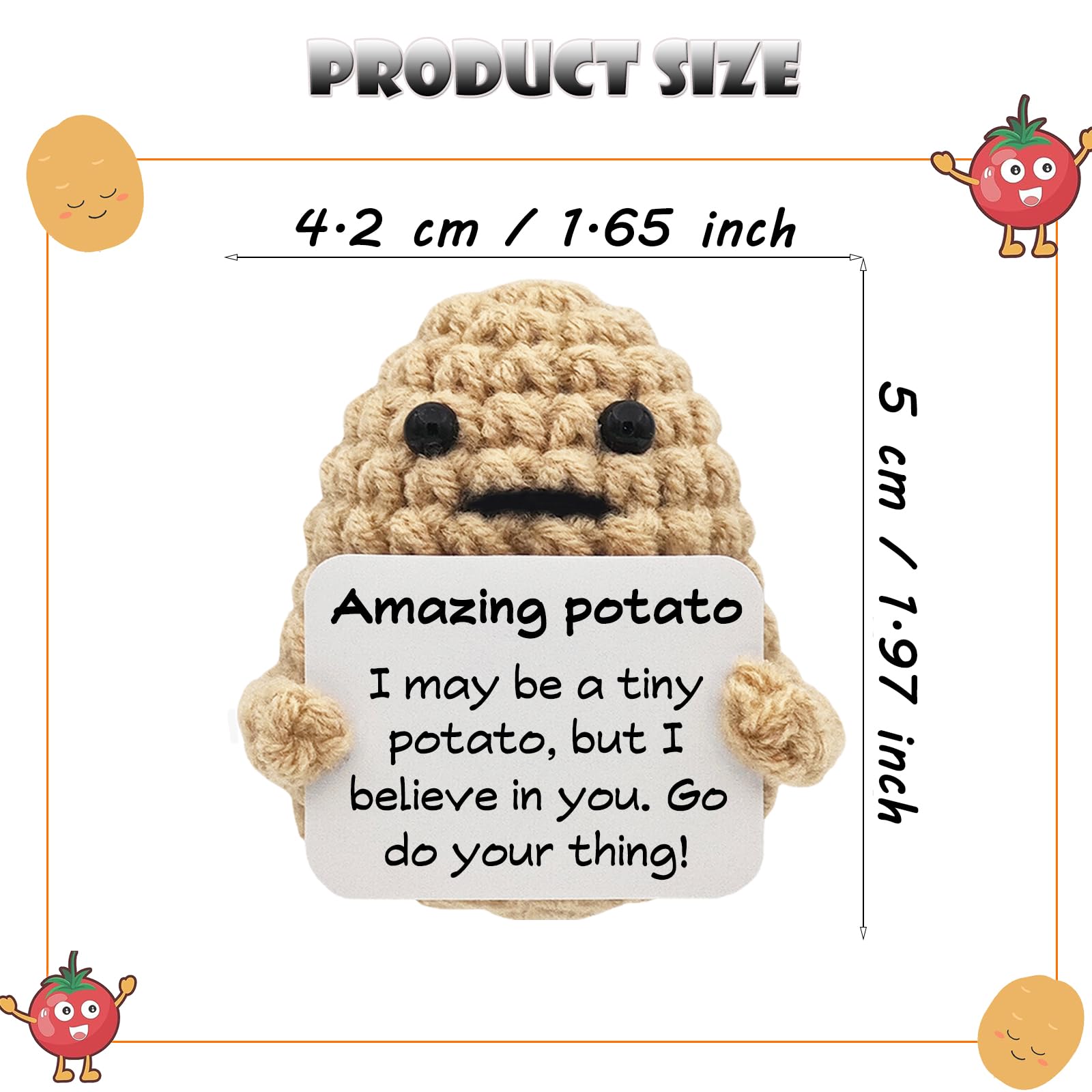 Snapklik.com : Gkuzus 12Pcs Positive Gifts Crochet Potato Doll Funny ...