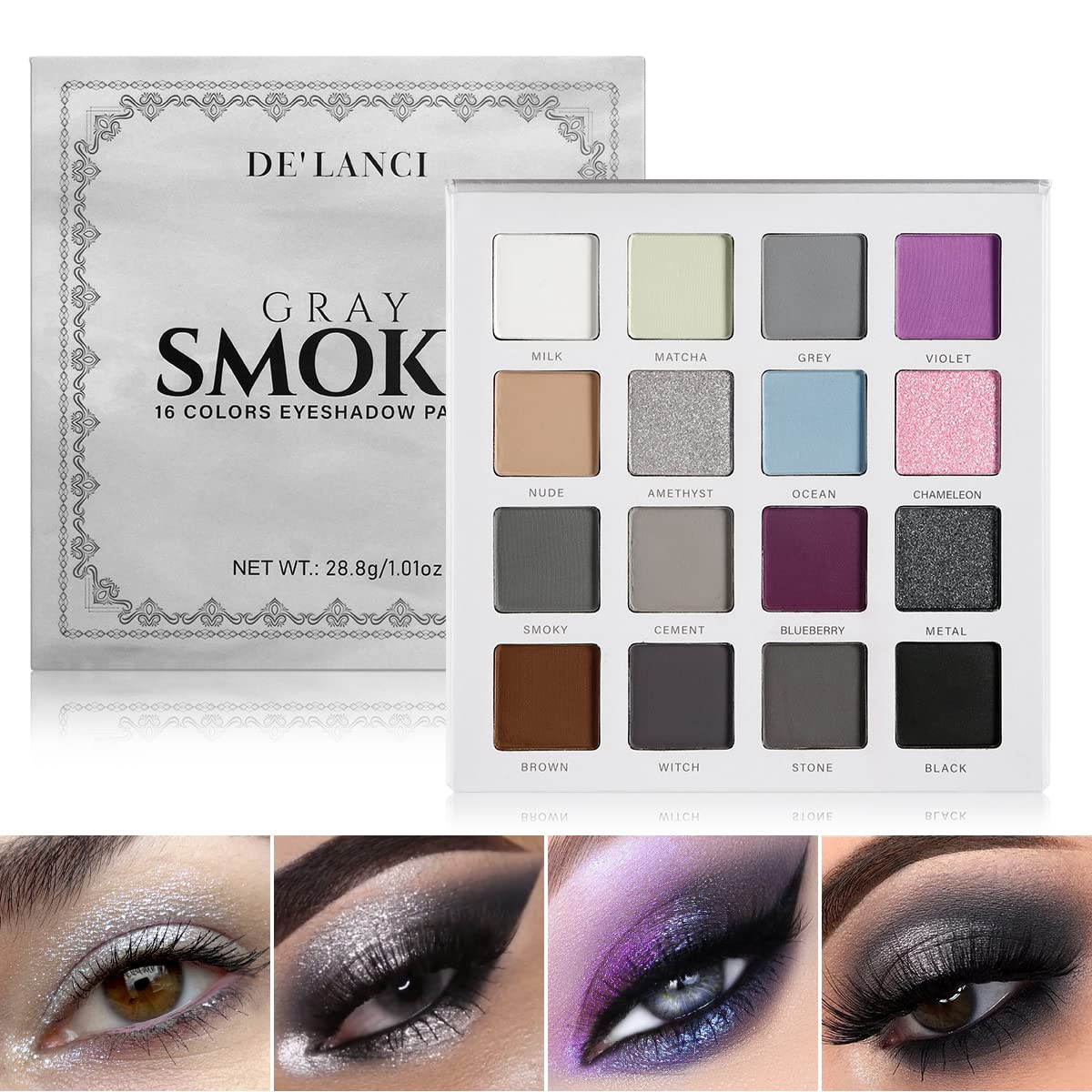 Amazon.com : Afflano Smoky Grey Eyeshadow Palette, Highly Pigmented ...