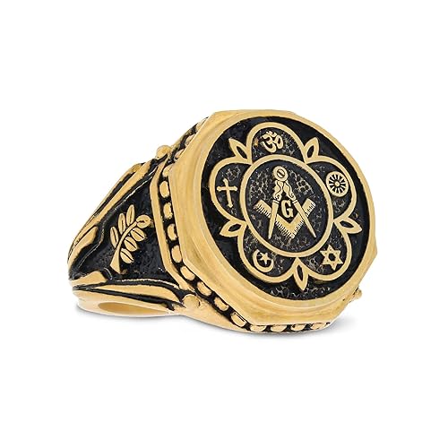 Amazon.com: Handmade Masonic Ring for Men,Masonic Ring, Freemason Ring ...