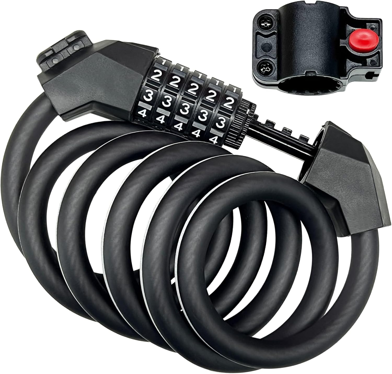 Amazon.com: 4.9 Feet Bike Lock Cable, High Security Self Coiling 5 ...