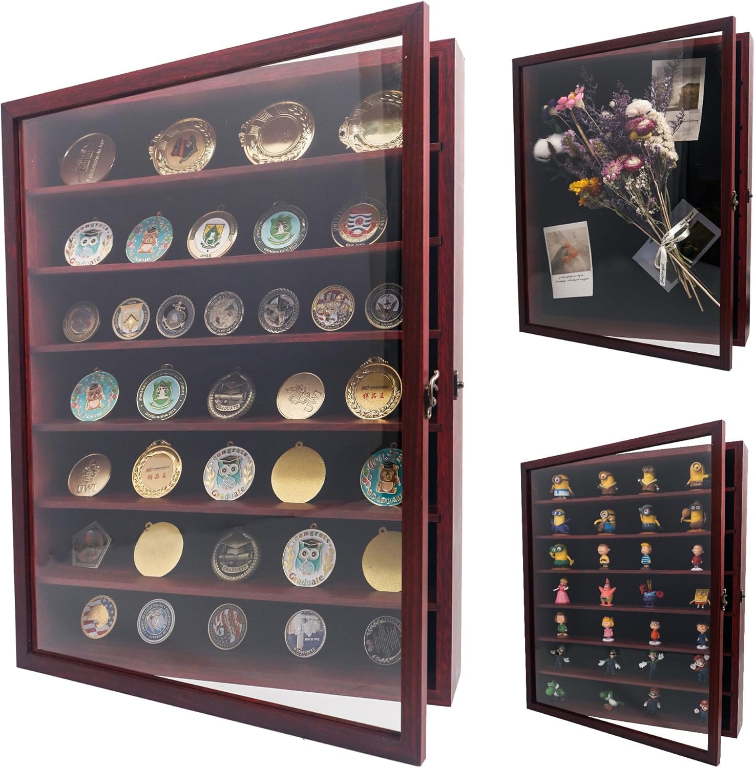 GraduationMall Shadow Box Frame with Removable Shelves,16×20 Cherry ...