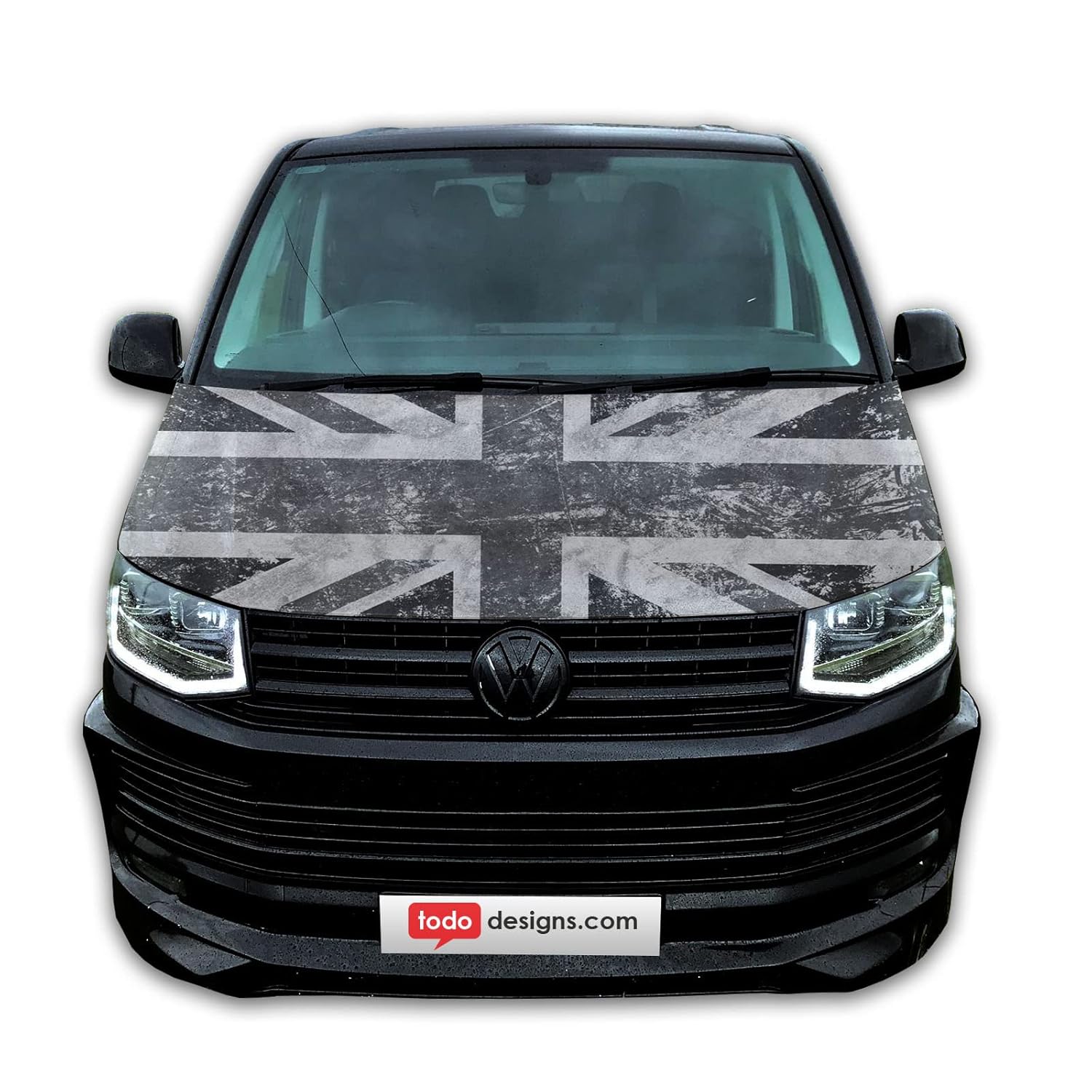 Bonnet vinyl wrap for VW T4 T5 T6 Union Jack grey graphic sticker ready ...