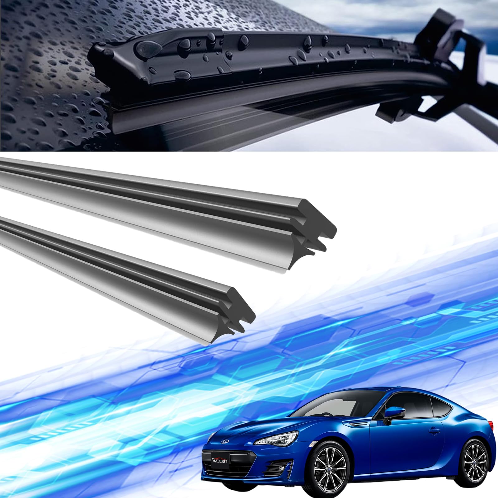 Amazon.co.jp: トヨタ 86 スバル BRZ ワイパー 替えゴム 適合サイズ 純正互換品 ZN6 ZN8 H24.4~(2012.4~) 運転席 助手席 2本セット WeCar ...