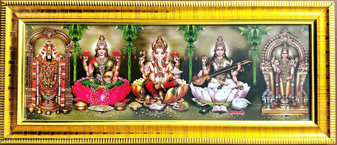 Buy 7 Hills Store Five Hindu God and Goddess Small Size photo frame for ...