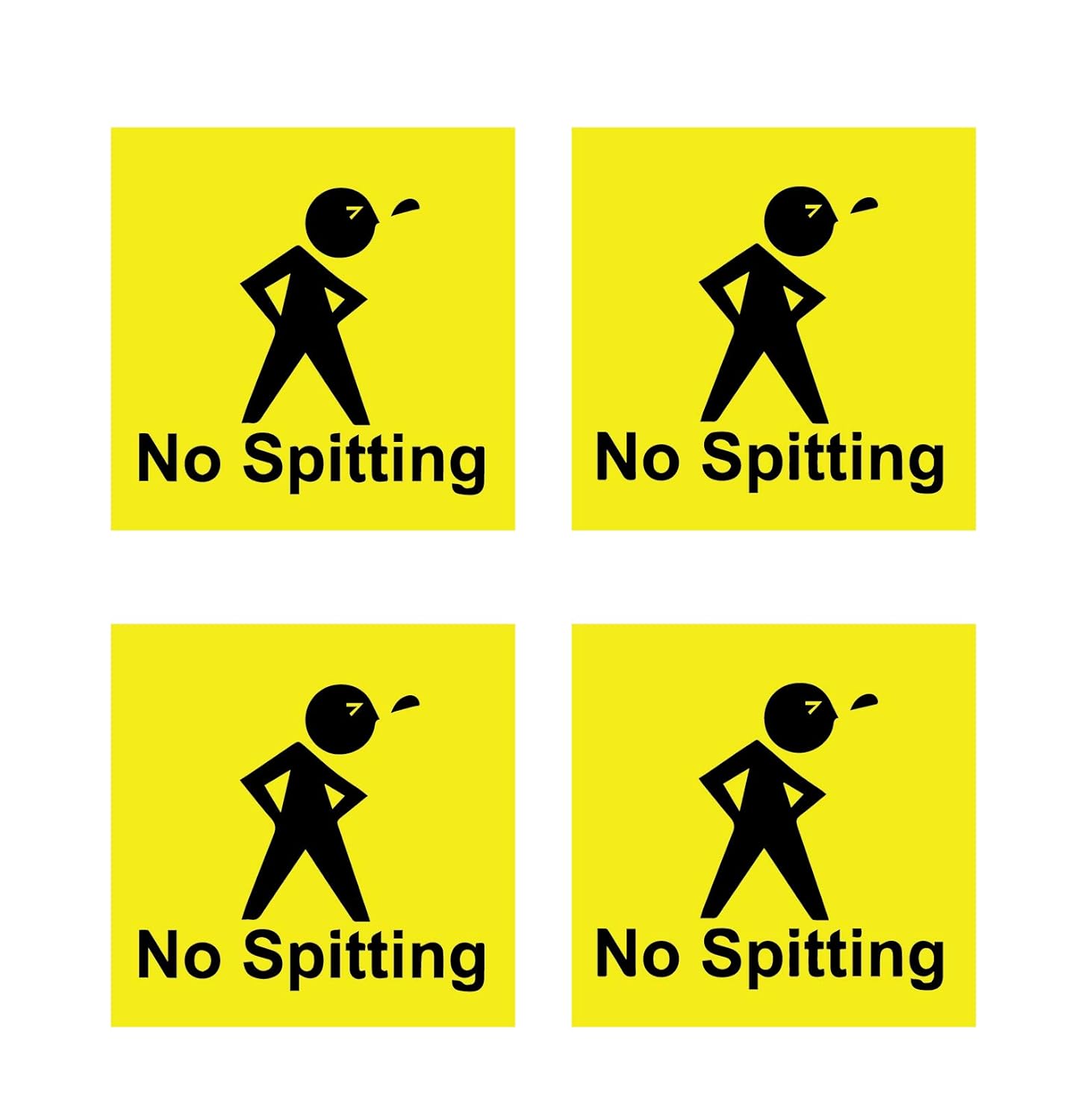 SIGN EVER™ Pack of 4 No Spitting Symbol 3mm Sign Board Office Signage ...