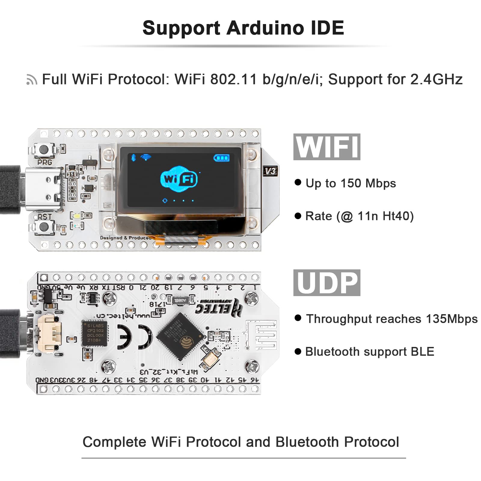 ESP32 LoRa V3 Development Board With 915MHz Antennas + 3000mAh Battery ...