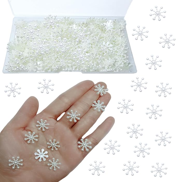 Amazon.com: DANUDON 200 PCS Christmas Resin Snowflakes, Mini Snowflakes ...