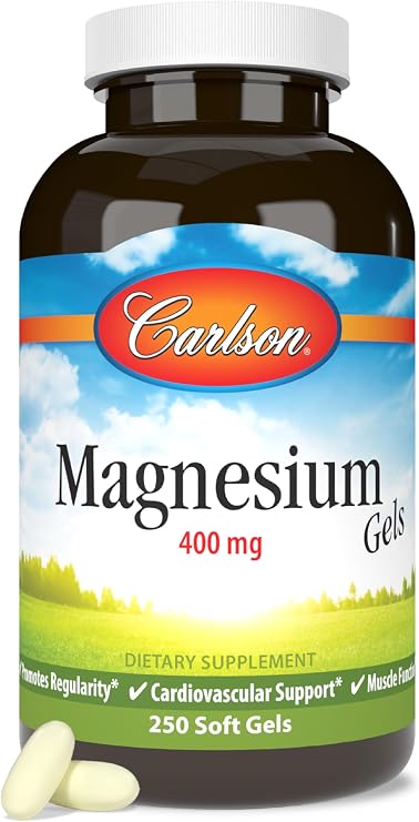 Amazon.com: Carlson - Magnesium Gels, 400 mg of Magnesium per Softgel ...