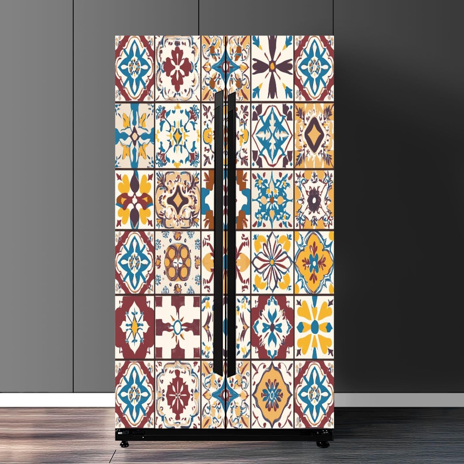 Amazon.com: Self Adhesive Vinyl Refrigerator Wrap Set Vintage Nyonya ...