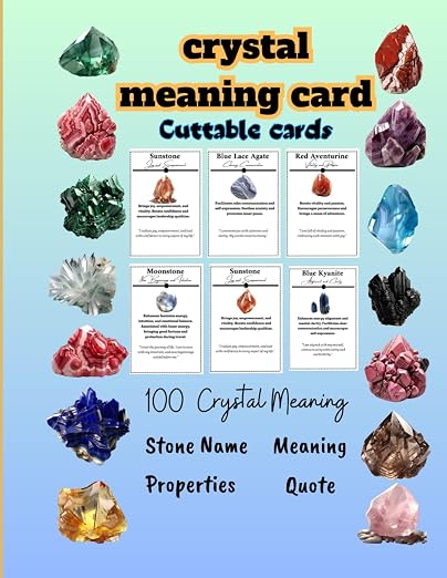 Crystal Meaning Card Cuttable: 100 Cuttable Crystal Meaning Cards ...