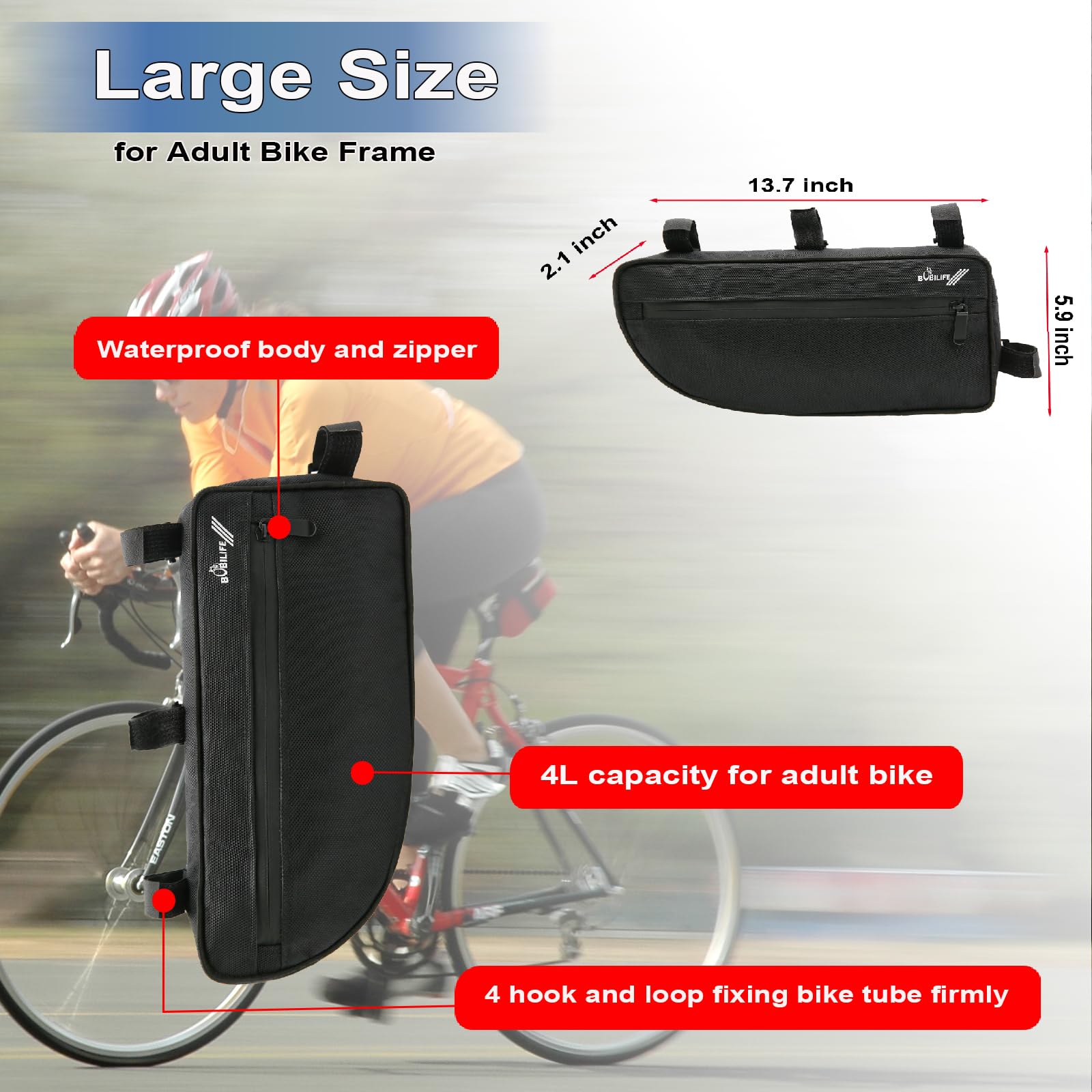 Snapklik.com : Large Bike Frame Bag - Waterproof Bicycle Triangle Frame ...