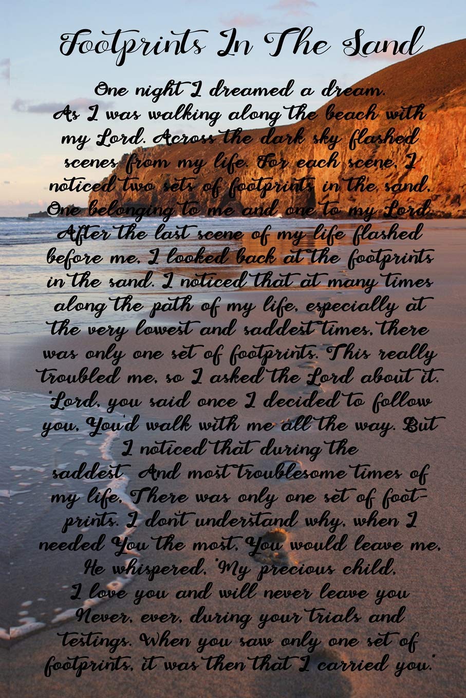 Footprints In The Sand Journal: 120 Pages 6x9 Blank Lined Book For ...