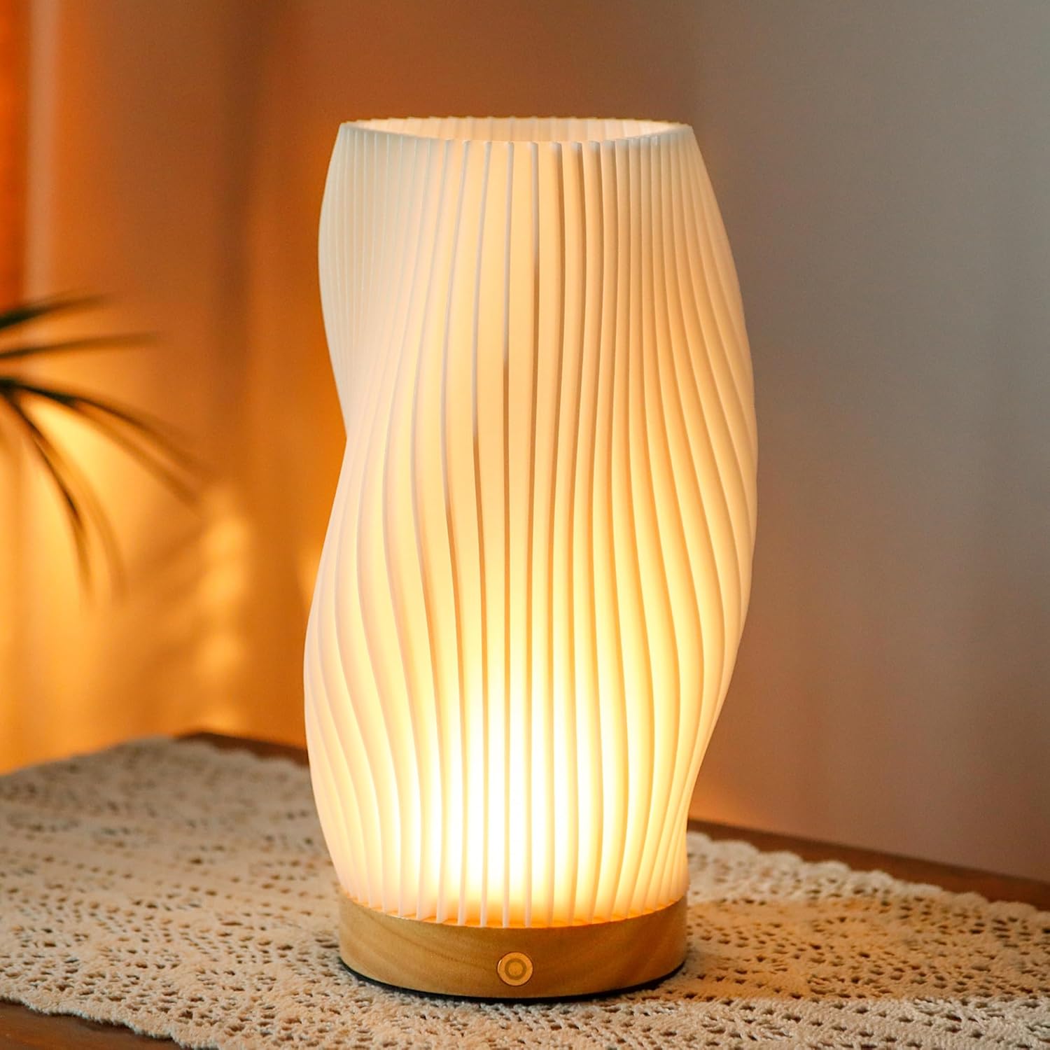 JHY DESIGN 3D Printed Touch Bedside Lamp 9" H Table Lamp 3-Color Light ...