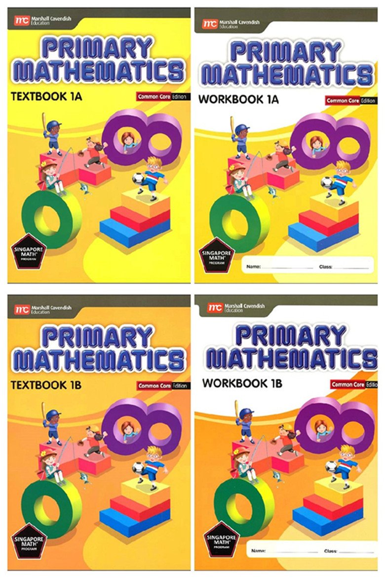 Singapore Math Primary Mathematics Grade 1 Set (4 Books) Common Core ...