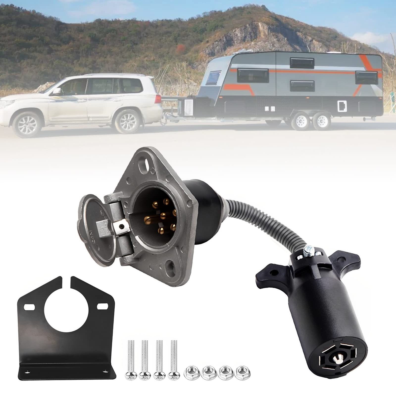 Snapklik.com : DriSentri 7-Way RV Blade To 7 Way Round Pin Trailer ...