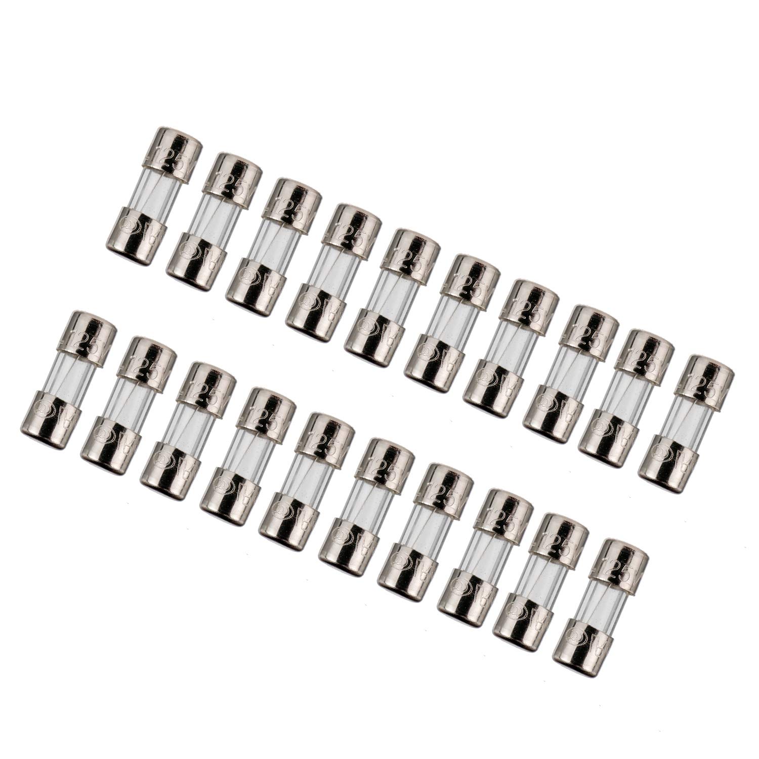 BOJACK 6 Values 100 pcs Fast-Blow Glass Fuses Assortment Kit 3.6x10mm ...