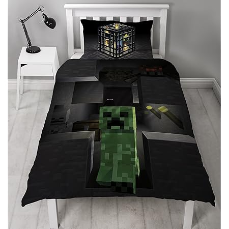 Minecraft Creeper Single Duvet Cover Officially Licensed Reversible Two ...