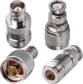 Amazon.co.jp: TUOLNK N タイプオス-BNCメス コネクタキット4個 Nタイプ-BNCアダプタセット RF同軸コネクタ NアダプタセットWiFiアンテナ用FPVドローン ...
