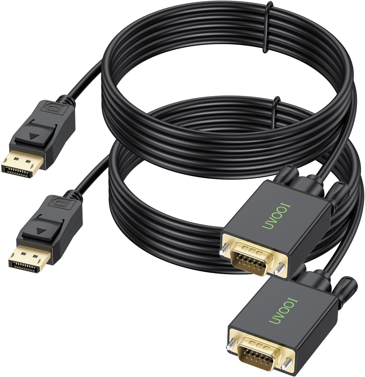 Amazon.com: UVOOI DisplayPort to VGA Cable 6 Feet 2-Pack, DP to VGA ...