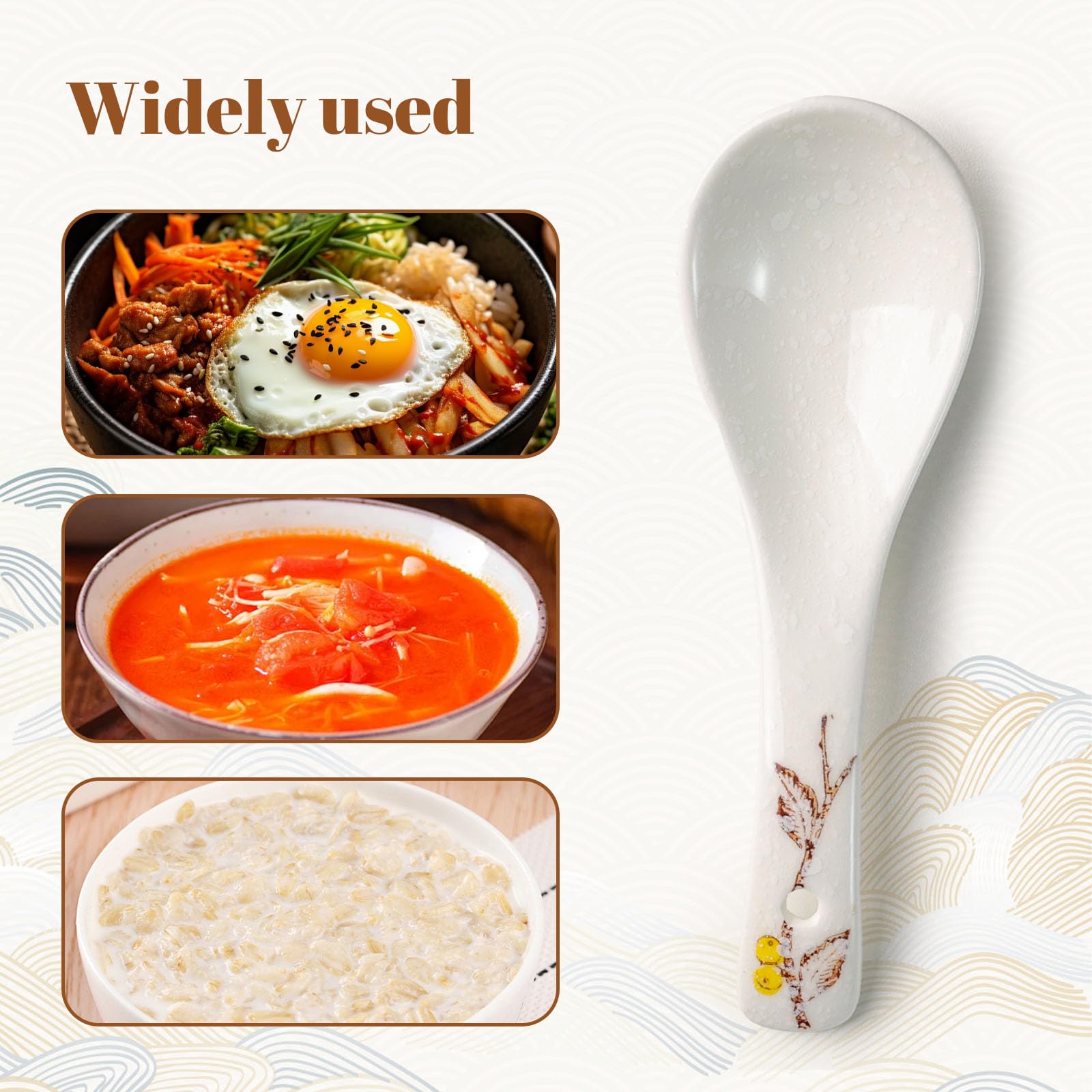 Snapklik.com : 6PCS Asian Soup Spoons, Japanese Retro Ceramics Soup ...