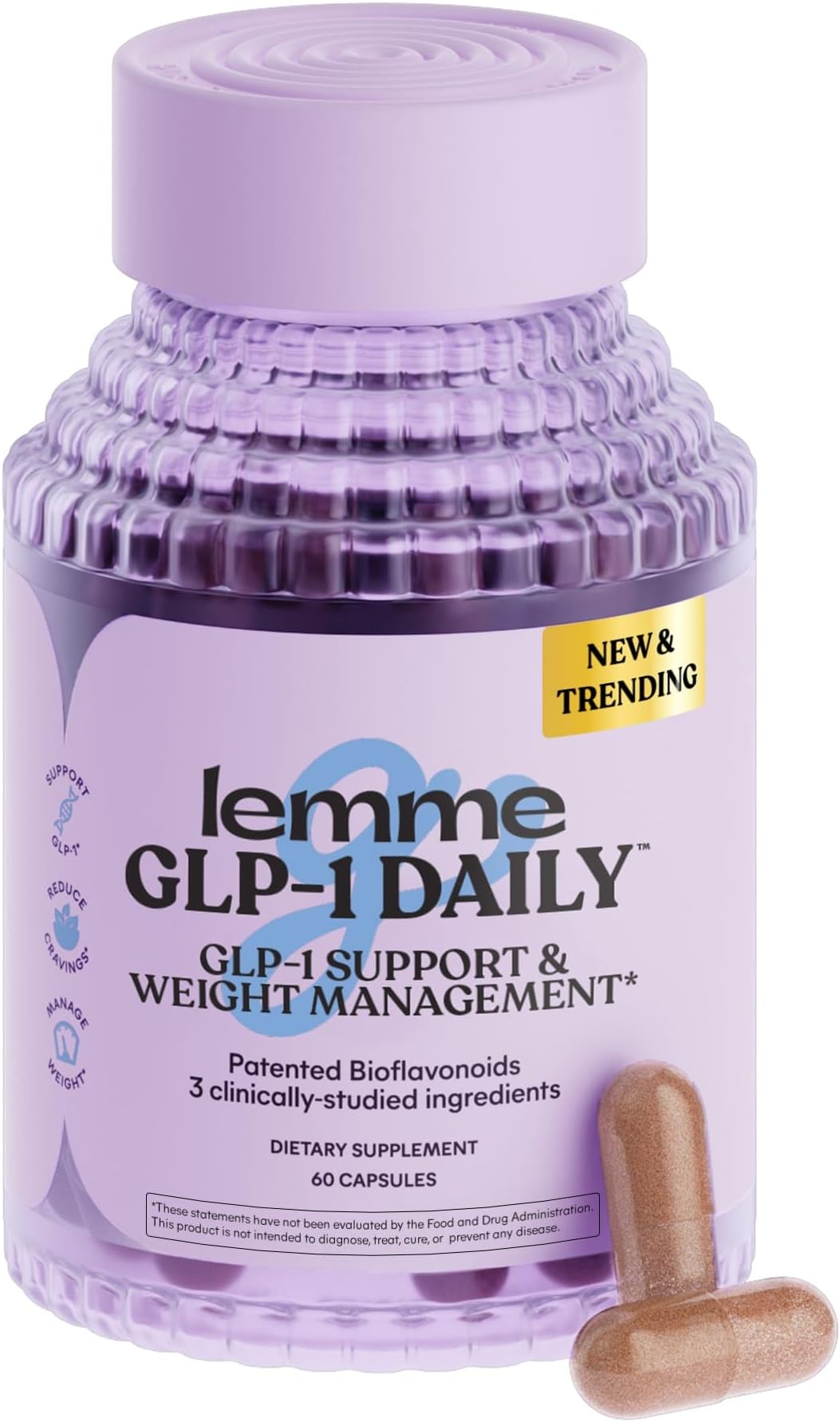 Amazon.com: Lemme GLP-1 Daily, Reduce Hunger & Cravings, Boost GLP-1 Production, Support Fat ...