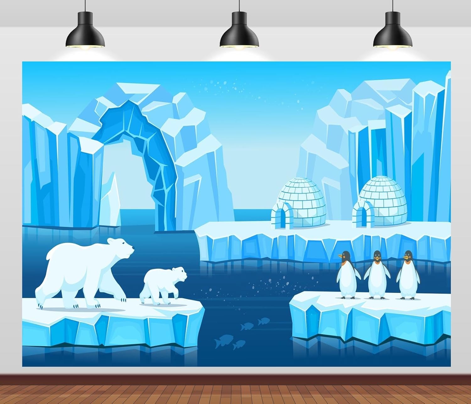 Amazon.com : CORFOTO Arctic Icebergs Backdrop Fabric 7x5ft Winter Ice ...