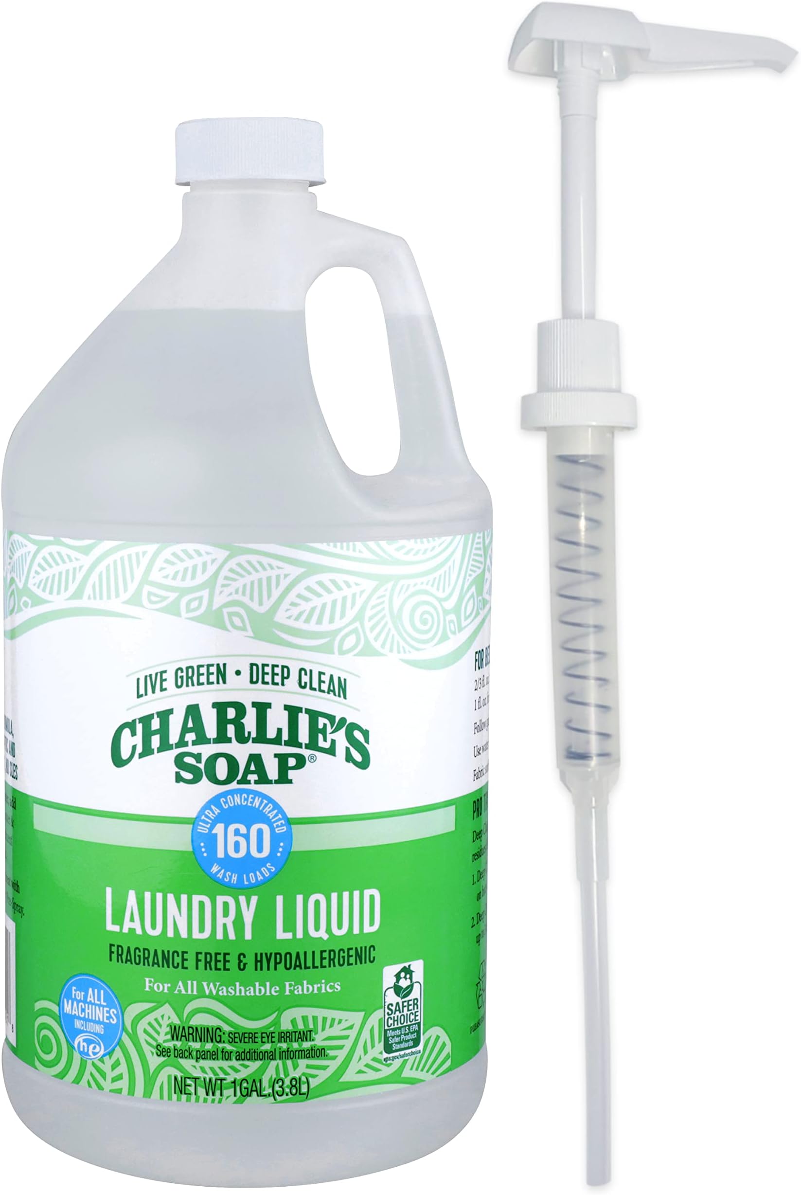 Amazon.com: Charlie's Soap HE Hypoallergenic Liquid Laundry Detergent ...