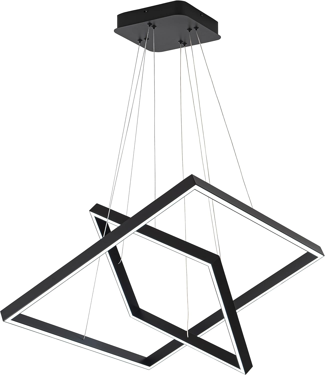 Modern Square LED Chandelier Lighting, Square LED Pendant Ceiling Light ...