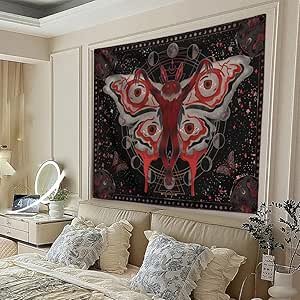 Amazon.com: LZBXBXDA Mothman Tapestry Gothic Wall Hanging Tapestry for ...