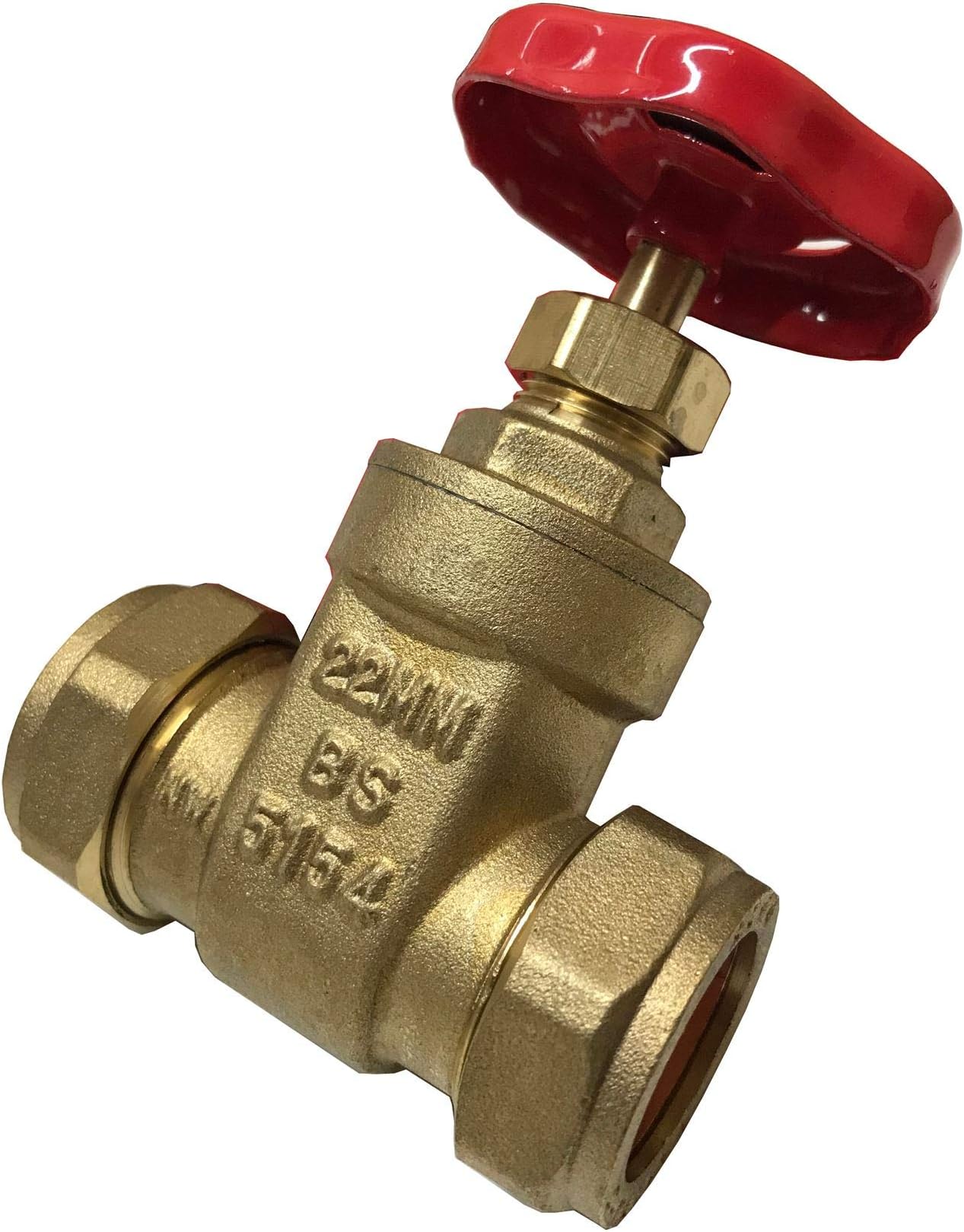 22mm Gate Valve - Brass Compression : Amazon.co.uk: DIY & Tools