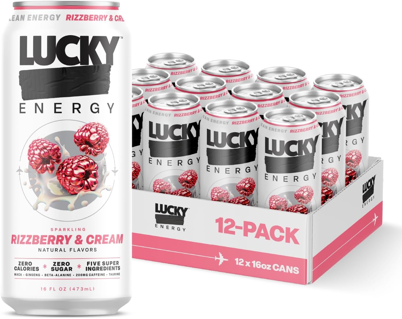 Amazon.com : Lucky Energy Sugar Free Energy Drinks 16 Fl Oz Cans (12 ...
