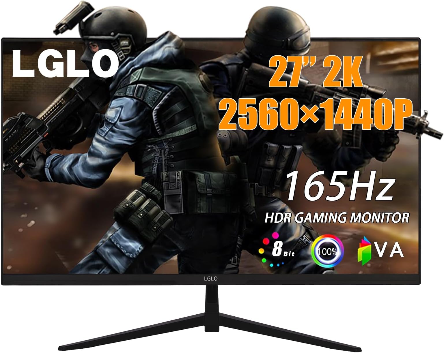 Amazon.com: LGLO 27 Inch 2K QHD Gaming Monitor with Build-in Speakers ...
