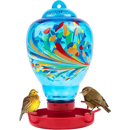 Amazon.com : Kingsyard Bird Water Feeder, 16 Oz Glass Bird Water ...