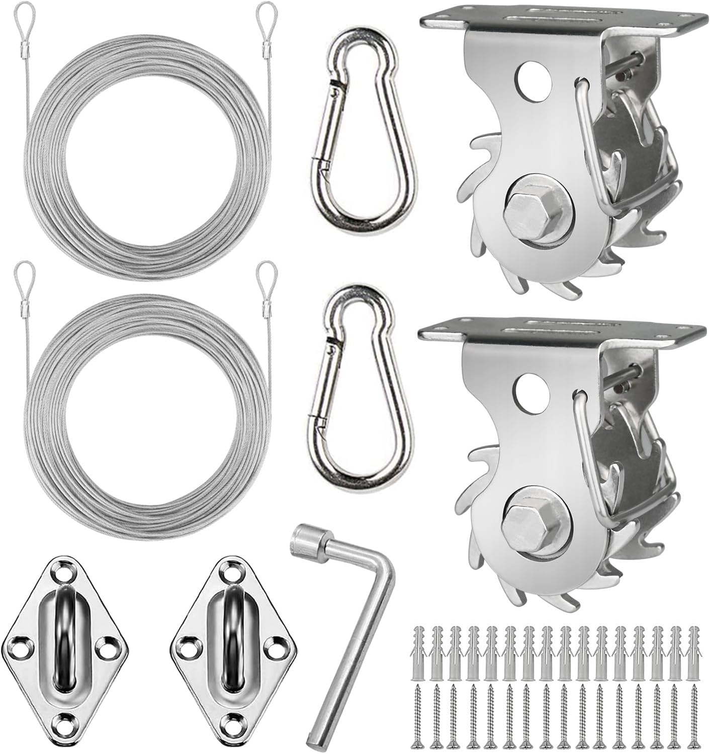 Amazon.com: COOLYARD Shade Sail Hardware Kit Ratchet Winch Set Cable ...