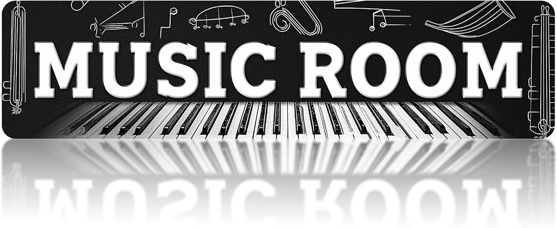 Amazon.com: Vintage Music Wall Art Decor, Metal Music Room Street Signs ...