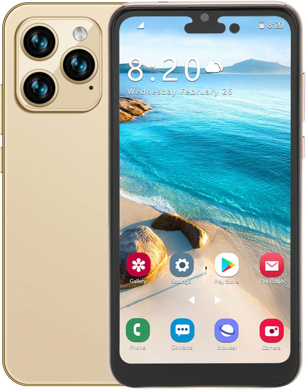 Teléfono Desbloqueado I14pro Plus, Pantalla HD de 6,1 Pulgadas Desbloqueo Facial Smartphone para ...