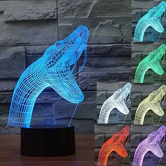 3D Snake Optical Illusion Night Light, LED Table Desk Lamps,7 Colors ...
