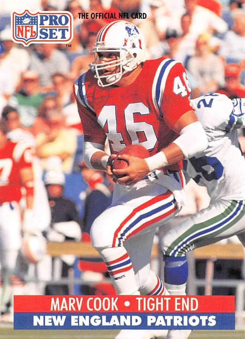 Amazon.com: 1991 Pro Set Football #227 Marv Cook New England Patriots ...