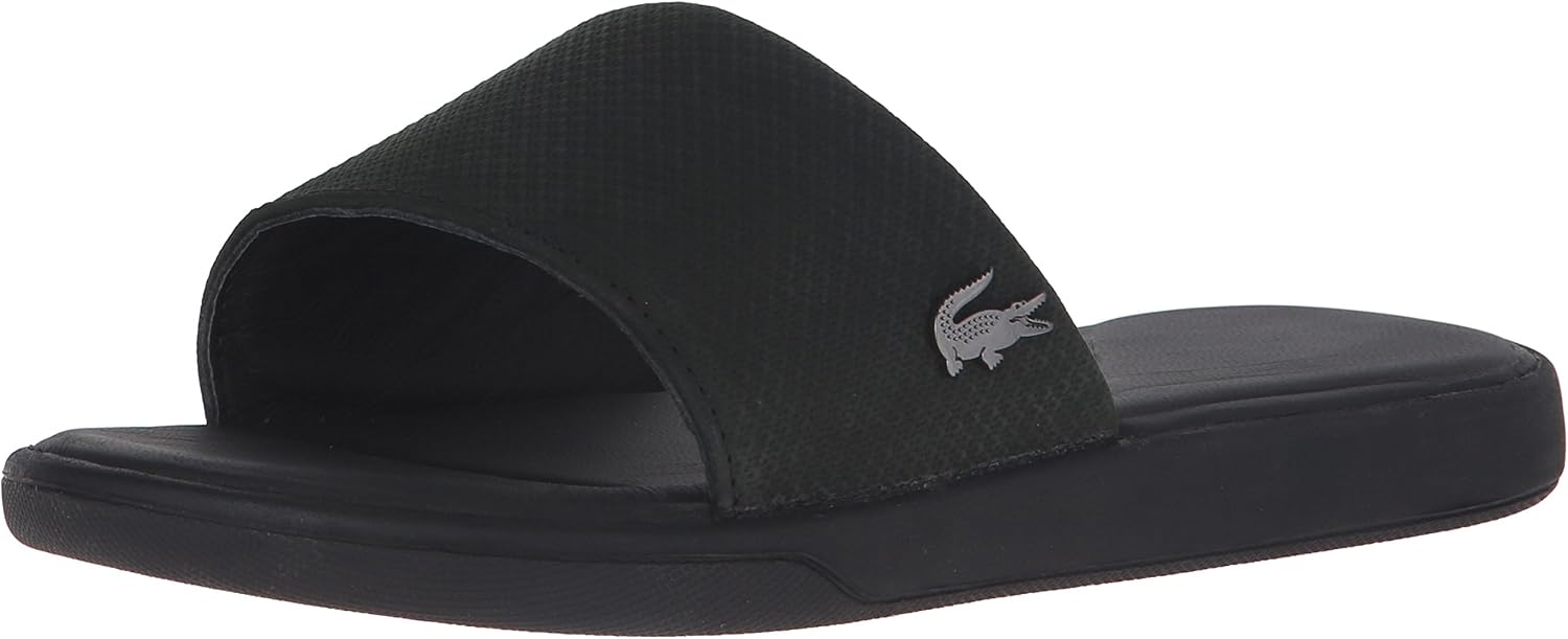 Amazon.com | Lacoste Men's L30 Casual Slide Flip Flop, Black, 11 M US ...