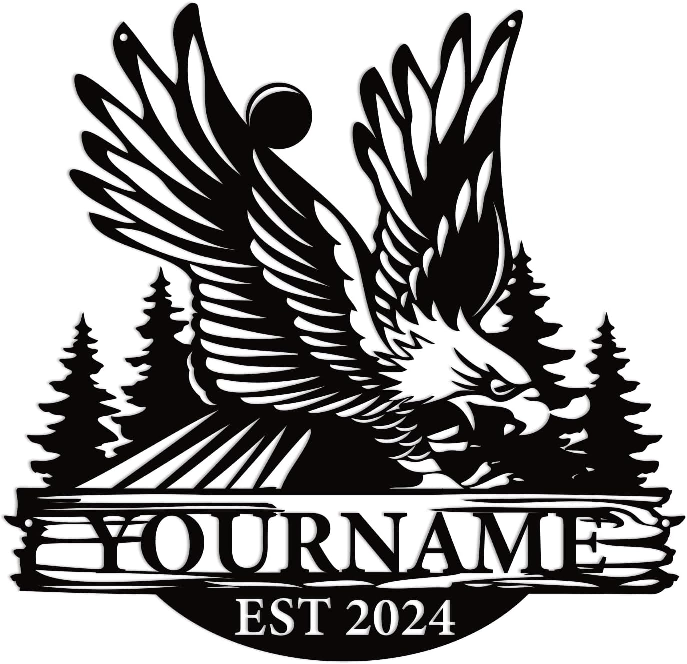 Amazon.com: Personalized Eagle Name metal Signs,Custom Shed Metal Wall ...