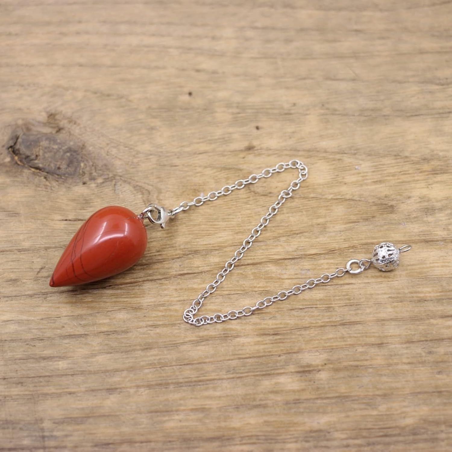 Natural Stone Pendulum Quartz Crystal Pendule Chains,Red Jasper ...