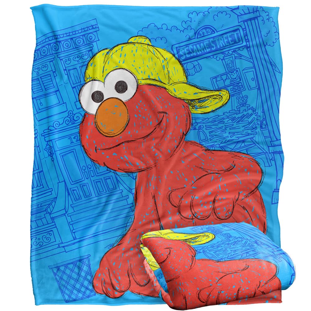 Amazon.com: Sesame Street Blanket, 50"x60" Big Elmo On The Street Silky ...