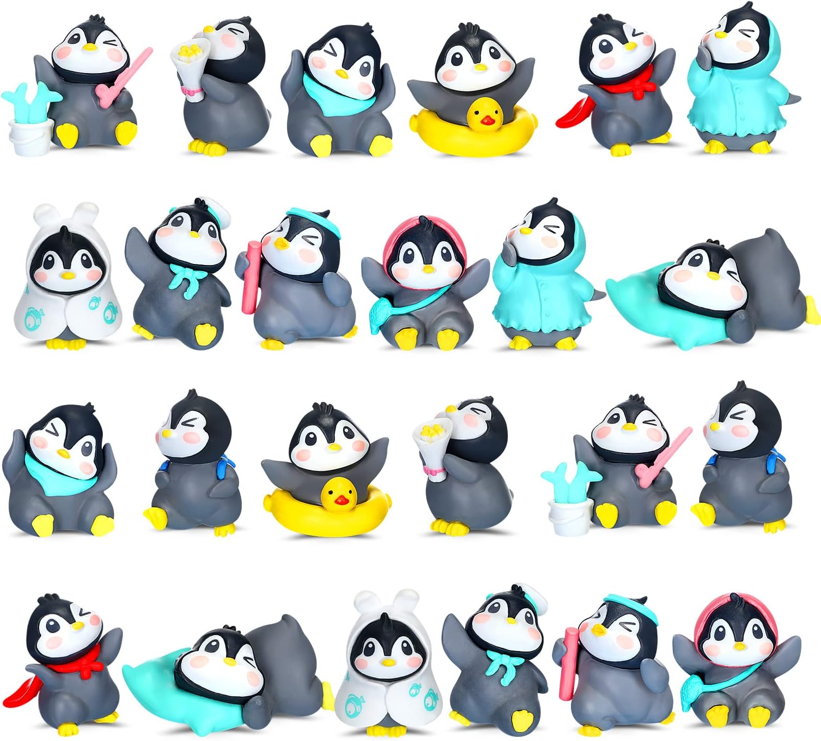 Amazon.com: 24 Pieces Mini Penguin Figurines Collection Playset Penguin ...