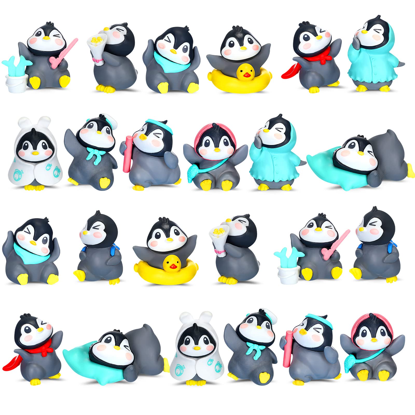 Amazon.com: 24 Pieces Mini Penguin Figurines Collection Playset Penguin ...