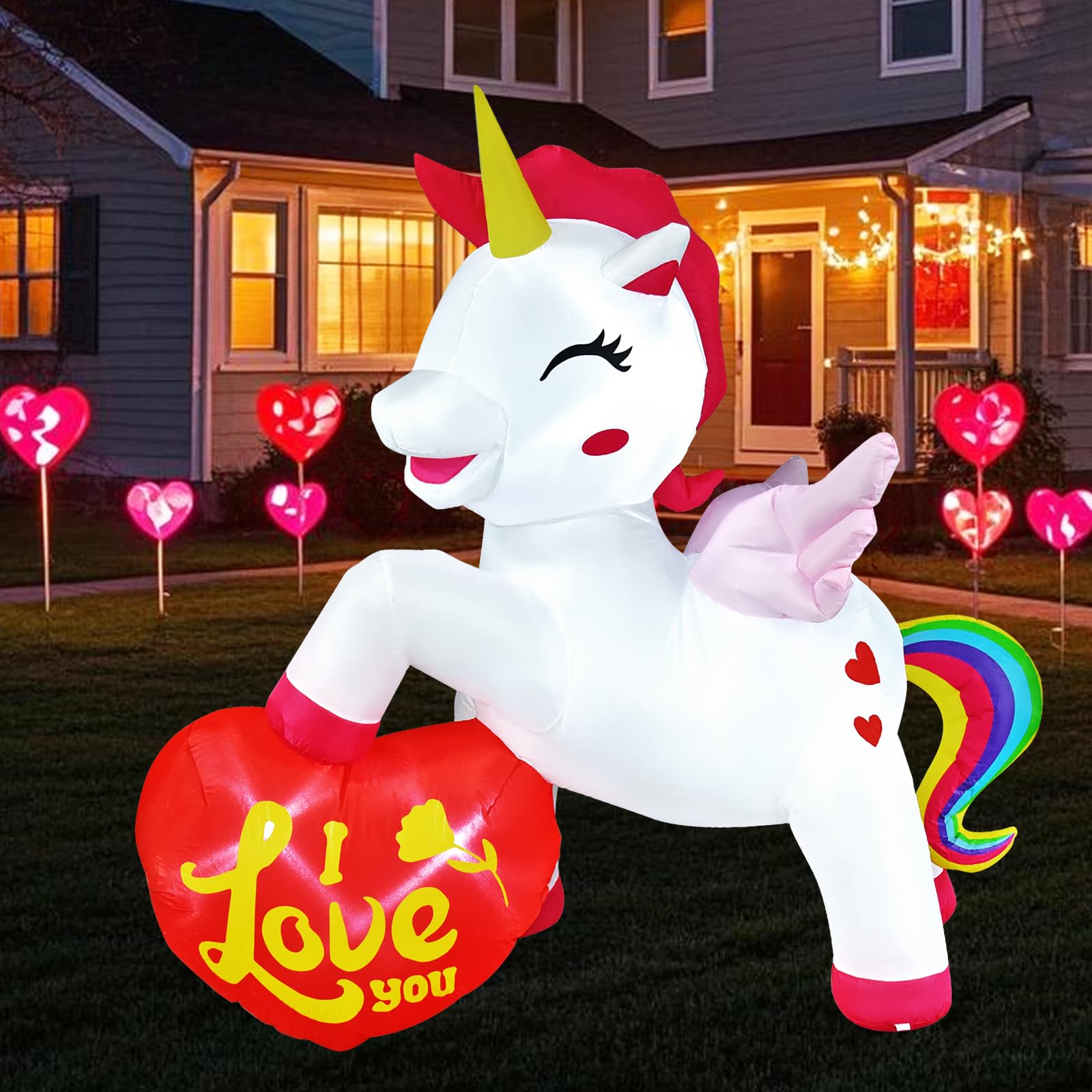 Amazon.com: 5FT Valentine's Day Inflatables, Raymall Blow Up Love Heart ...