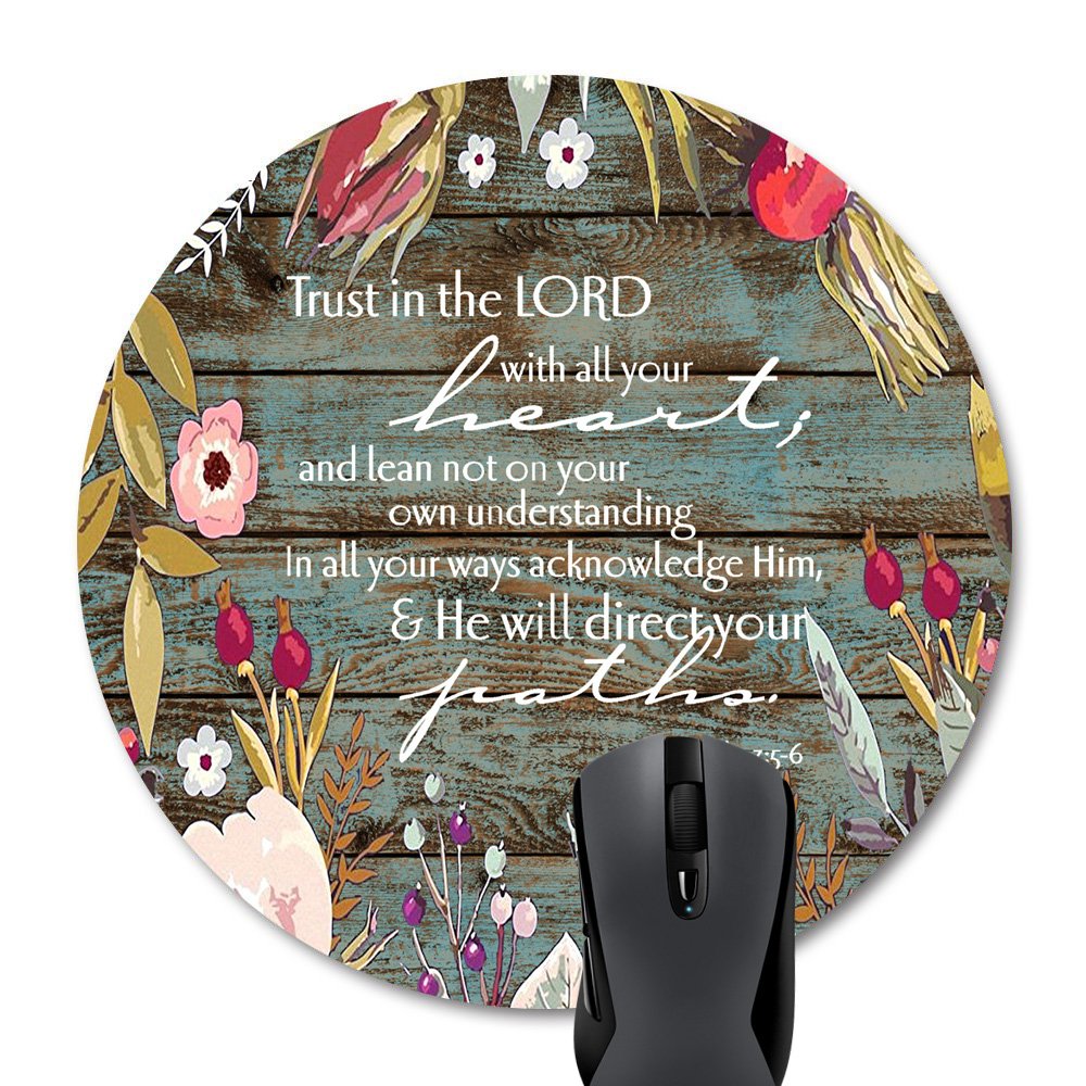 Amazon.com: Wknoon Bible Verses Scripture Quotes Proverbs 3-5 Round ...