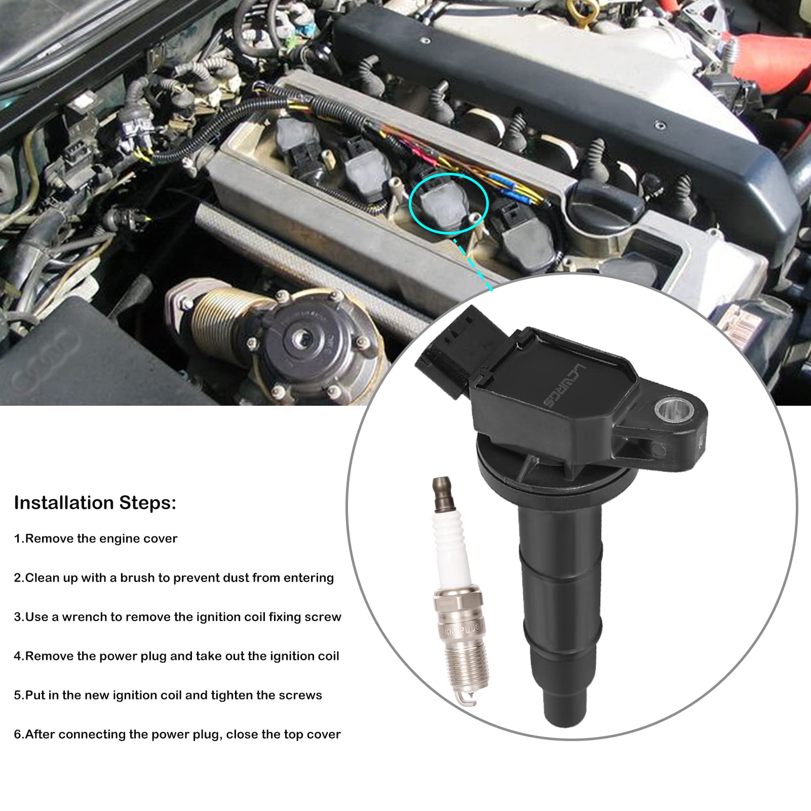 Coil Packs 4PCS Ignition Coils For 2002 2003 2004 2005 2006 2007 2008 ...